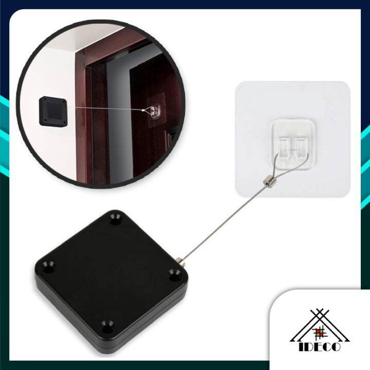 iDECO 1m Automatic Door Closer Drill Free Drawstring Auto Door-Close ...