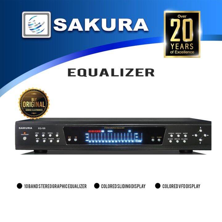 Sakura EQ-105 10 Band Digital Graphic Equalizer w/ Remote | Lazada PH