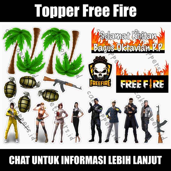 topper free fire custom nama dan ucapan (sudah siap pakai) | Lazada ...