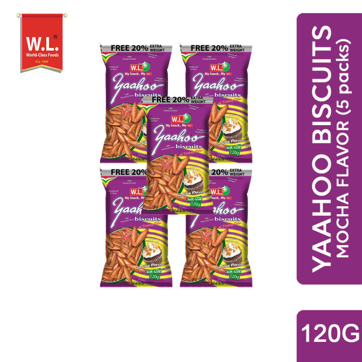 WL FOODS Yaahoo Mocha Biscuit 120g x 5's | Lazada PH