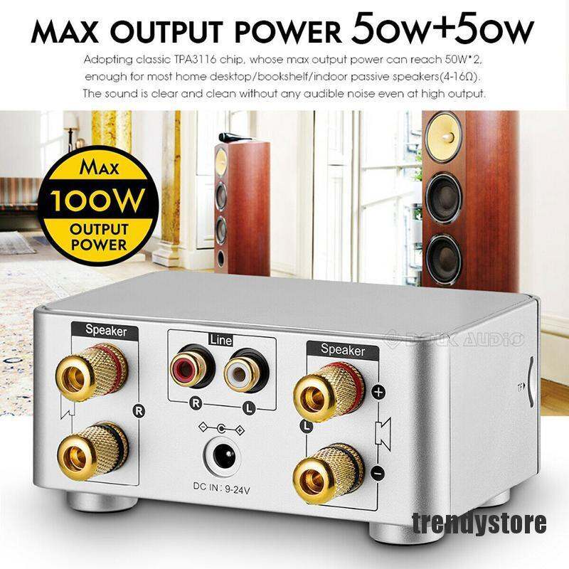 50W+50W Bluetooth 5.0 Amplifier Digital Mini Audio Power Amp Class D ...