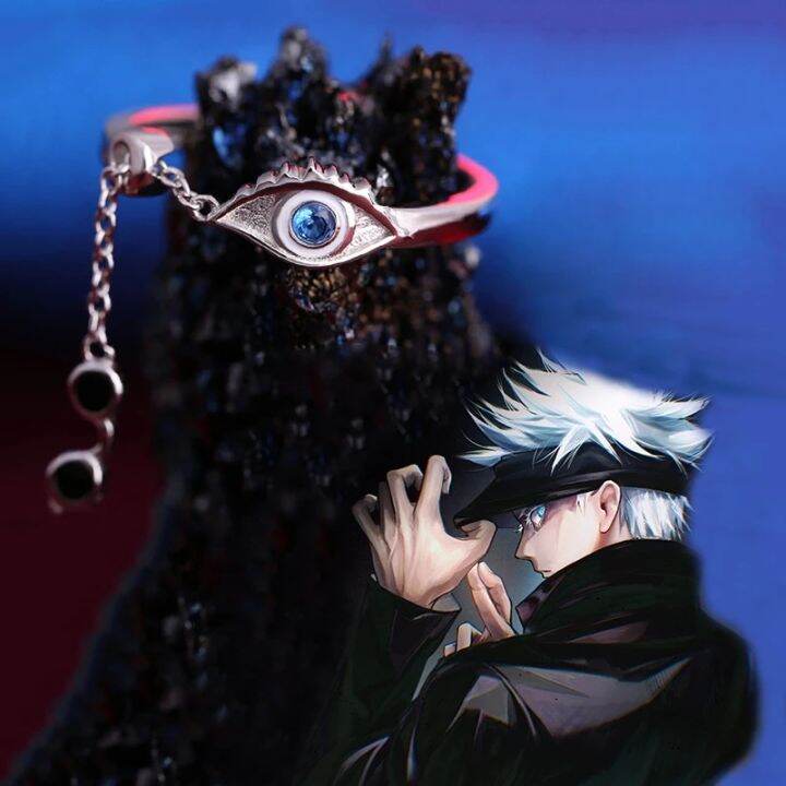 Anime Jujutsu Kaisen Ring Gojo Satoru Metal Zircon Ring Adjustable ...