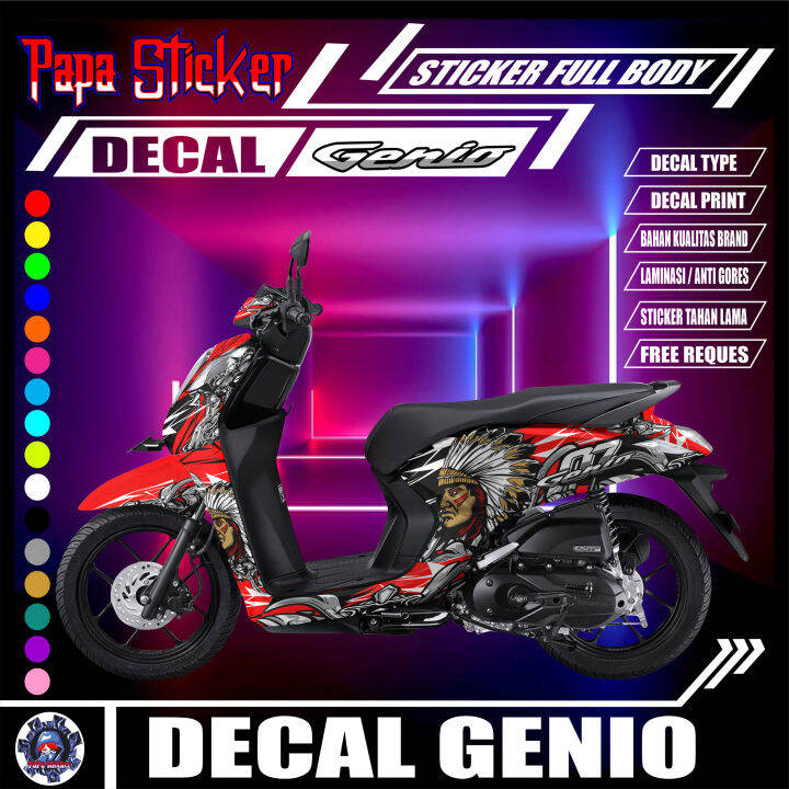DECAL FULL BODI Stiker HONDA GENIO decal honda genio variasi sticker ...