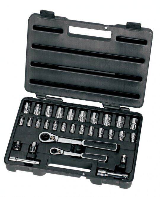 Sata 09132 1/4″ and 3/8″ Drive 6 Point Metric Pass-thru Socket Set | Lazada