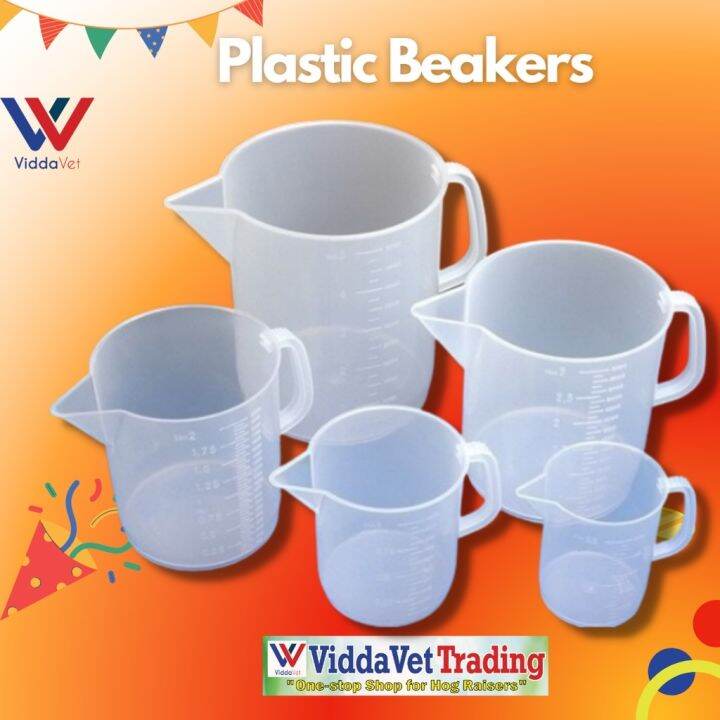 Plastic Beakers With Handle 500 ml/1liter/2liters Plastic Graduated ...