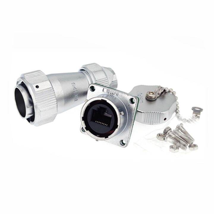 WEIPU WY24JRJ45TE Outdoor Lan CAT6 M24 RJ45 Connector Waterproof IP67 Wire to Board Ethernet ...