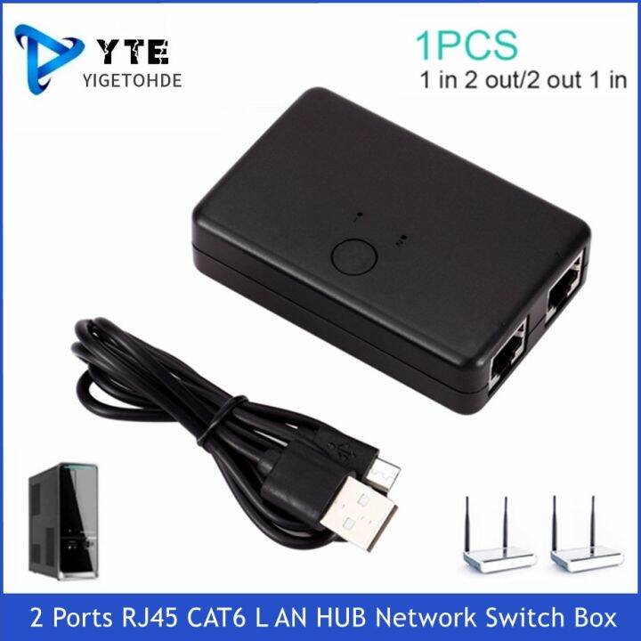【CW】 YIGETOHDE 2 Ports RJ45 CAT6 LAN HUB Network Selector For Laptop In ...