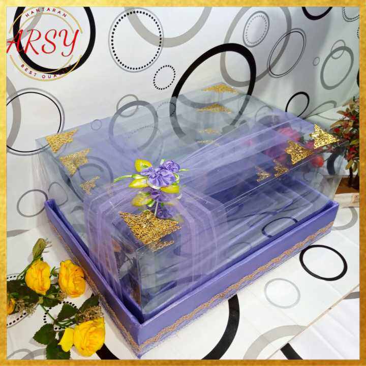Kotak hantaran parsel seserahan pernikahan tutup mika isi 4 kotak warna ...