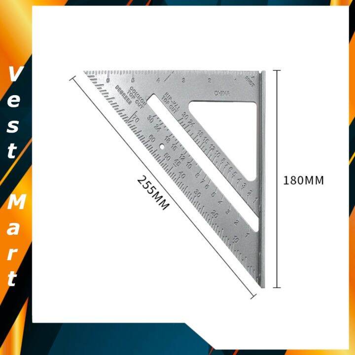 Penggaris Siku Segitiga Sudut 90 Derajat Aluminium Mistar Tukang Kayu ...