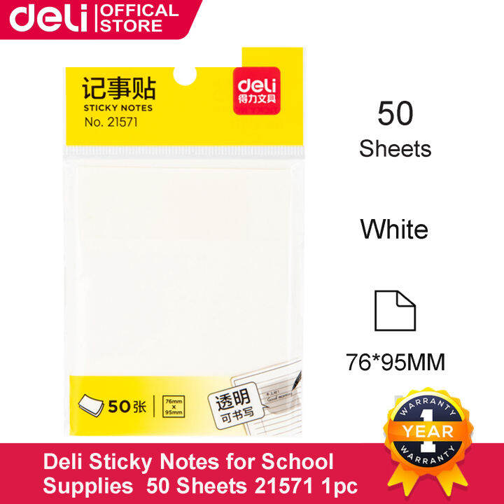 Deli Sticky Notes For School Supplies 50 Sheets 21571 1Pc | Lazada PH