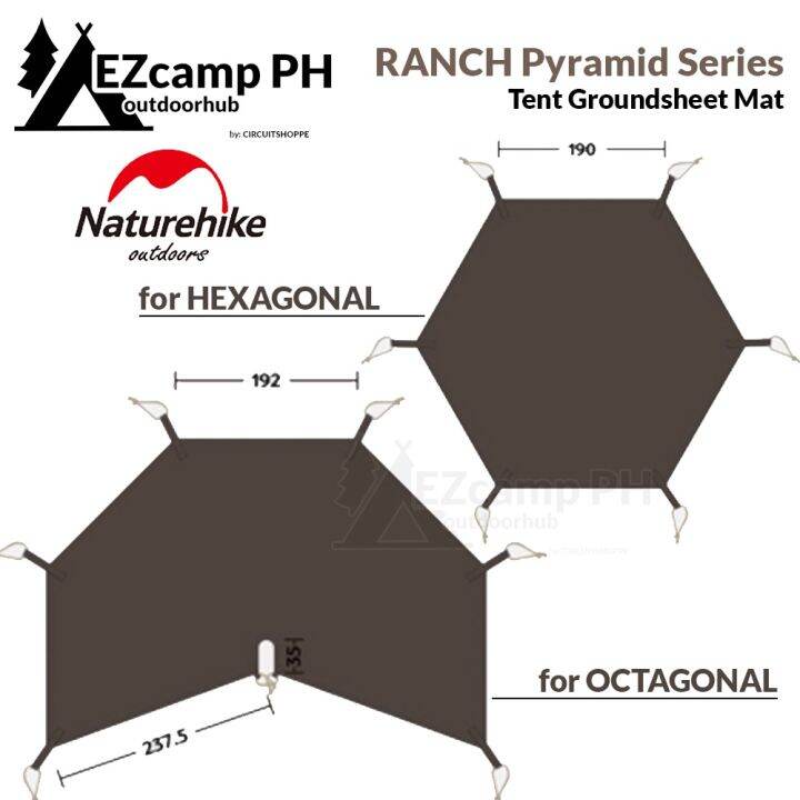 Naturehike Ranch Series Pyramid Tent Groundsheet Mat Ground Sheet Add ...