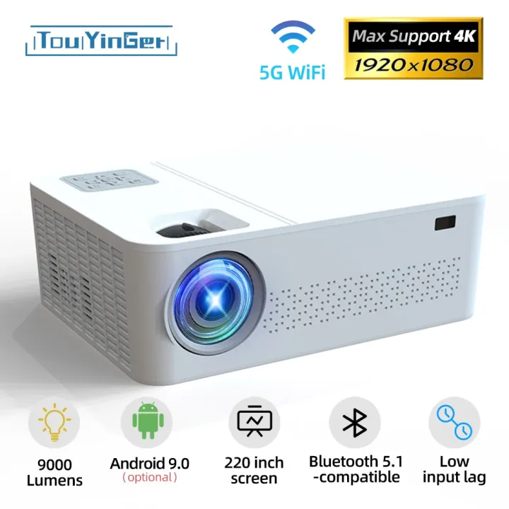 Touyinger M23โปรเจคเตอร์ Full HD โฮมเธียเตอร์ Cinema 9000 Lumens LED Beamer 4K โปรเจคเตอร์ ...