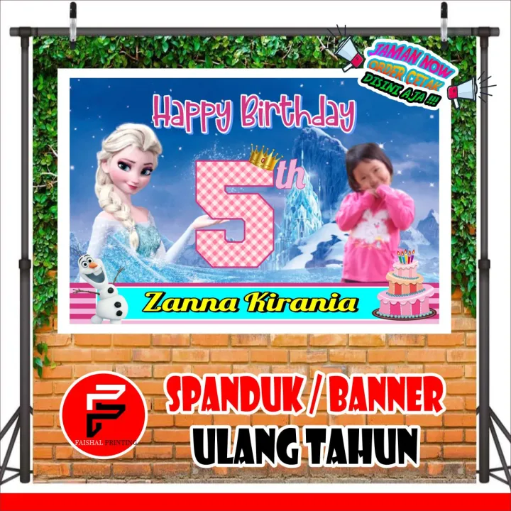Banner Ulang tahun Anak/ Spanduk Ultah Karakter / Spanduk Tema Kartun ...