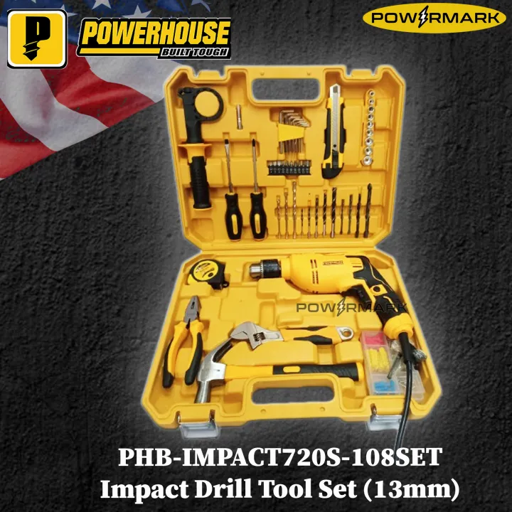 POWERHOUSE PHB-IMPACT720S-108SET Impact Drill Tool Set 13mm [POWERMARK ...