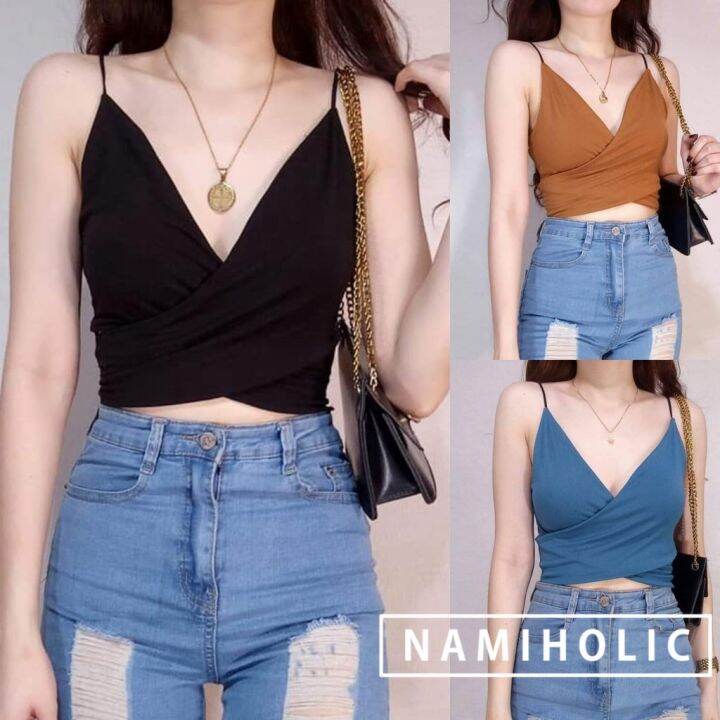 Namiholic Chloeee Criss Cross Overlap Crop Top | Lazada PH Namiholic Chloeee Criss Cross Overlap Crop Top | Lazada PH