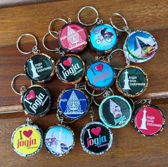1 pcs gantungan kunci batik jogja model tabung souvenir malioboro oleh oleh khas yogyakarta ...