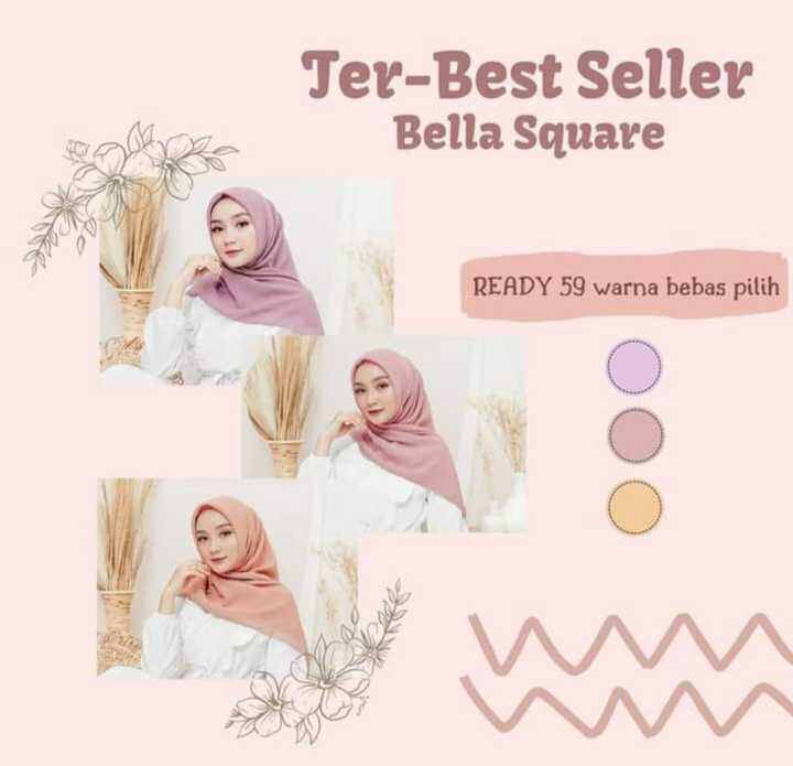Hijab Bella Square bella square warna lengkap | Lazada Indonesia