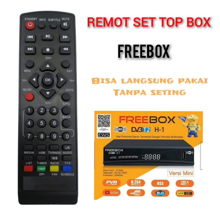 Remot set top box FREEBOX langsung bisa pakai tanpa seting | Lazada Indonesia