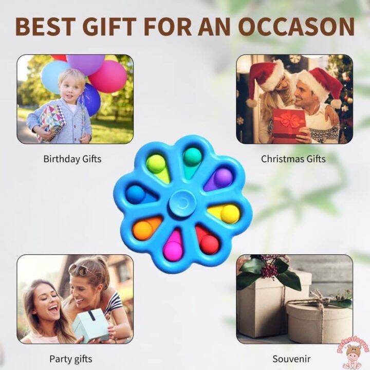Fidget Spinner Pop It Simple Dimple Fidget Toys Sensory Bubble Silicone ...