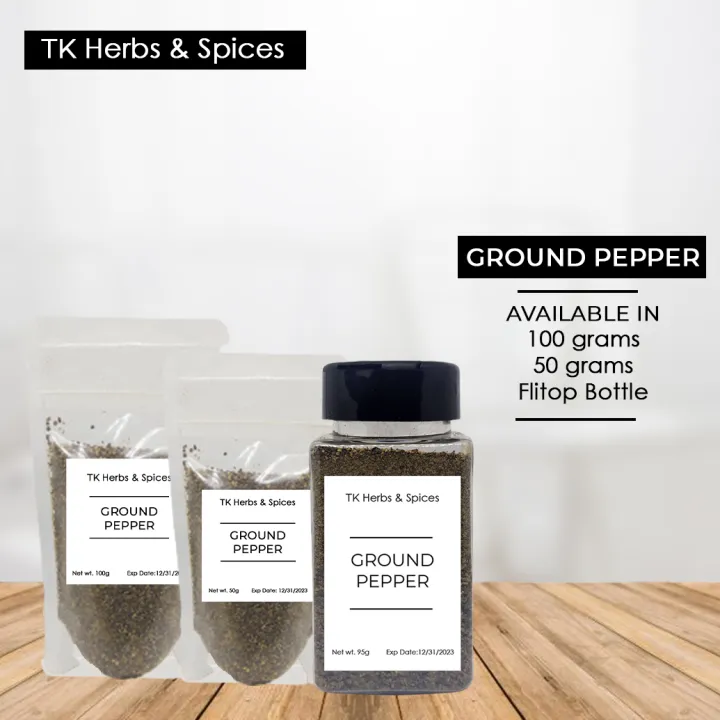 Premium Ground Pepper Available in 50g ,100g & Flip top Bottle | Lazada PH