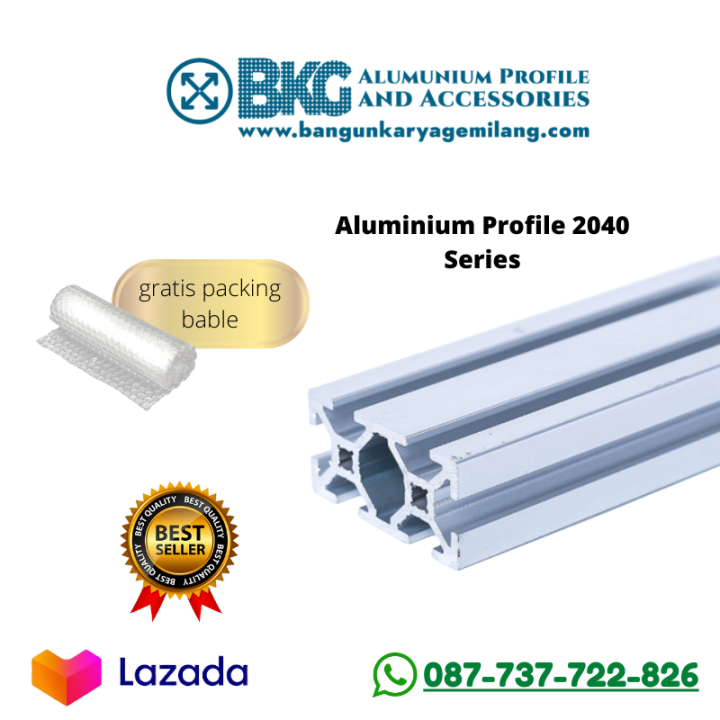 Aluminium profile 20x40 extrusion panjang 6000 mm | Lazada Indonesia