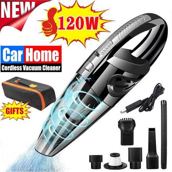COD Vacuum Cleaners 120W Wireless Cordless Handheld Car vacuum Wet Dry ...