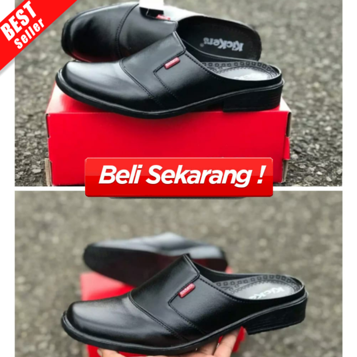Sepatu Slop Pria Bustong Slip On Sandal Selop Kulit Sepatu Pantofel Slop Pria Crocodile