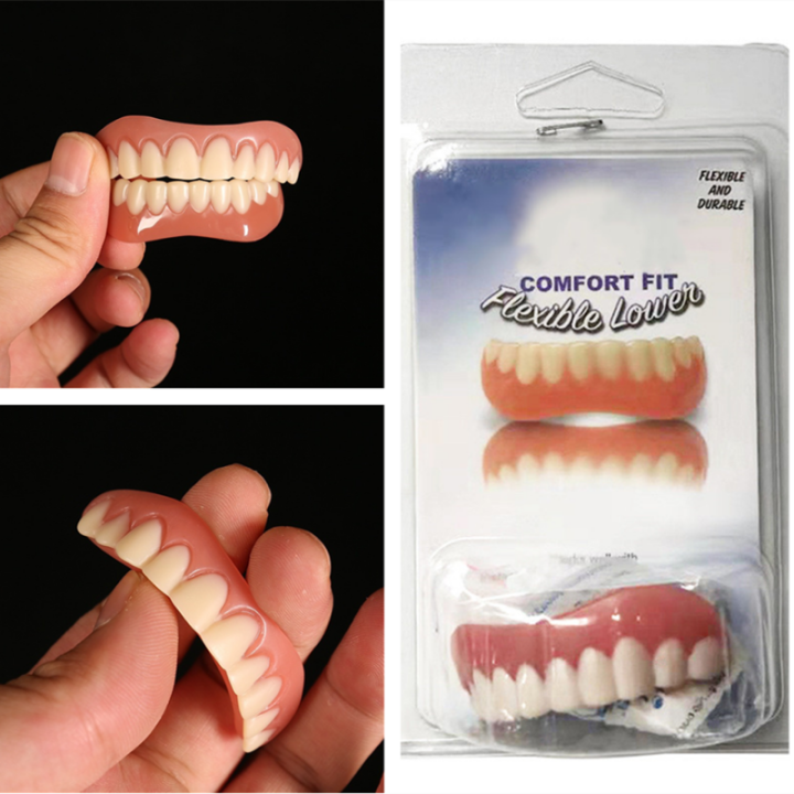 False Teeth Silicone Upper Lower Veneers Perfect Laugh Veneers Dentures ...