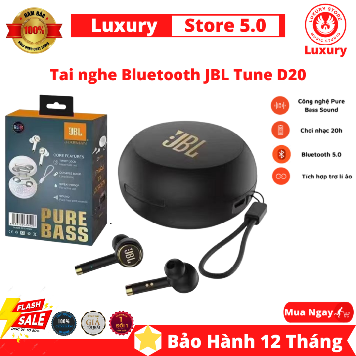 [Bản Cao cấp] Tai nghe Bluetooth True Wireless JBL Tune D20, Đèn Led ...