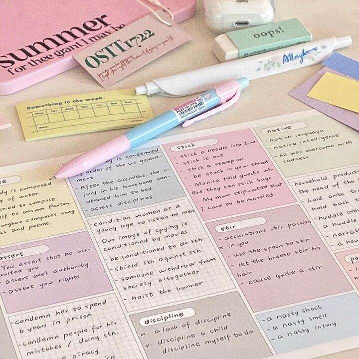 Ohaya ins Color Compartment Notepad 30 Sheets Multi-Function Notebook ...