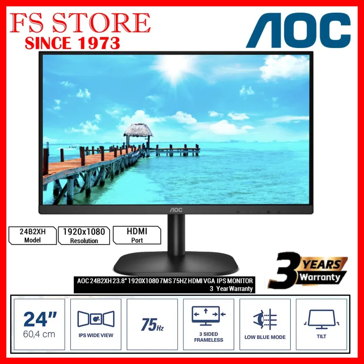 AOC 24B2XH 23.8'' 75HZ IPS MONITOR (VGA,HDMI) | Lazada