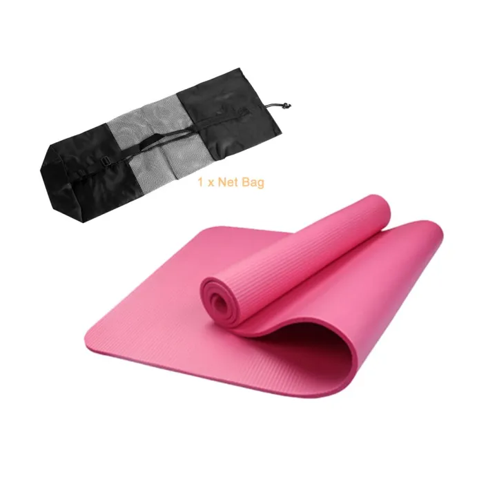 Tasess NBR Foldable Yoga Mat Exercise Pad Floor Play Mat Strap Net Bag ...