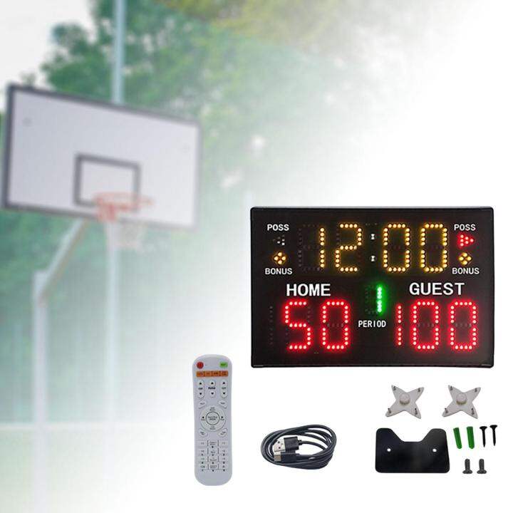 esyi Shop Electronic Scoreboard Wall Mounted Score Clock Portable Score ...