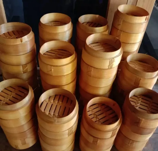 Tempat dimsum/Klakat Bambu Dimsum 13cm | Kukusan Bambu - 2 Wadah + 1 ...