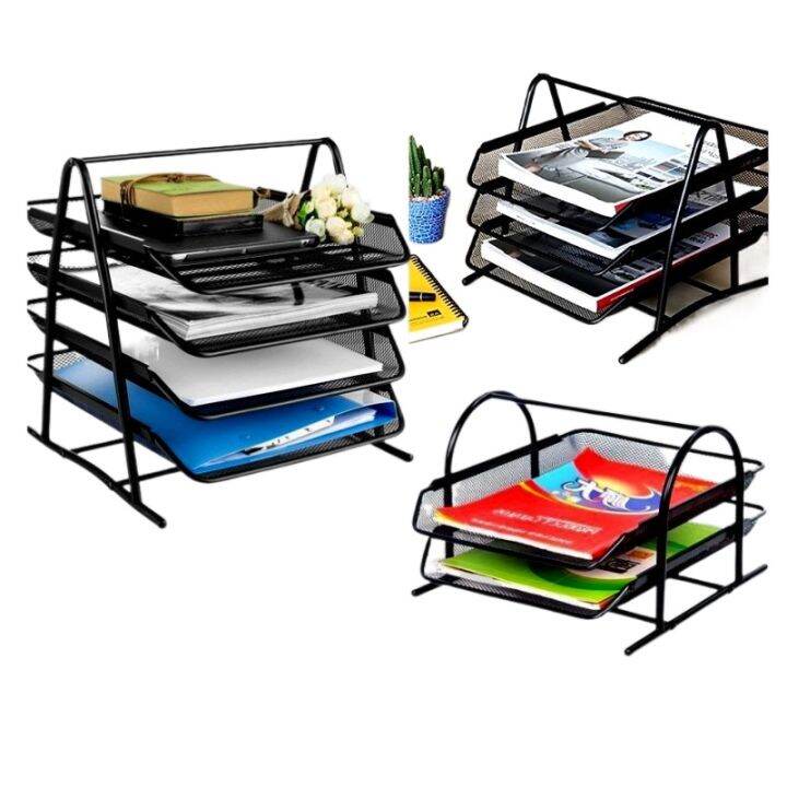 Metal File Tray File Holder Organizer Office Supplies Multi-Function ...