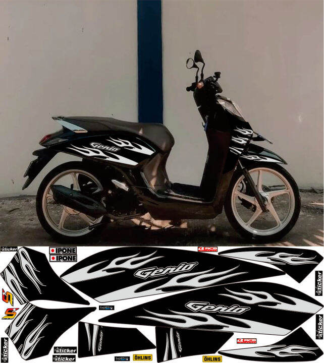 STRIPING API MOTOR GENIO SEMI PULL STICKER API VIRAL SIMPLE CODD ...