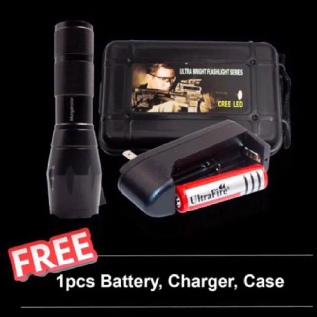 Ultra bringht CREE XML T6 led Zoom flashlight splashproof COD | Lazada PH
