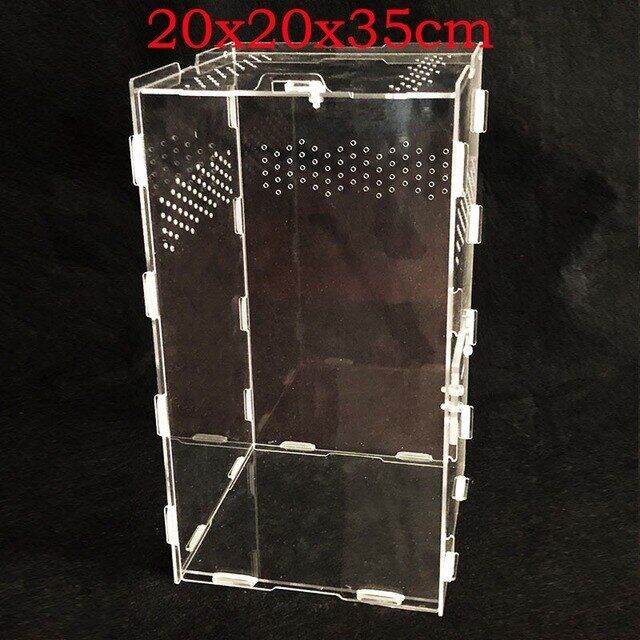 Acrylic Reptile Breeding Tank Habitat Clear Terrariums Feeding Box for ...