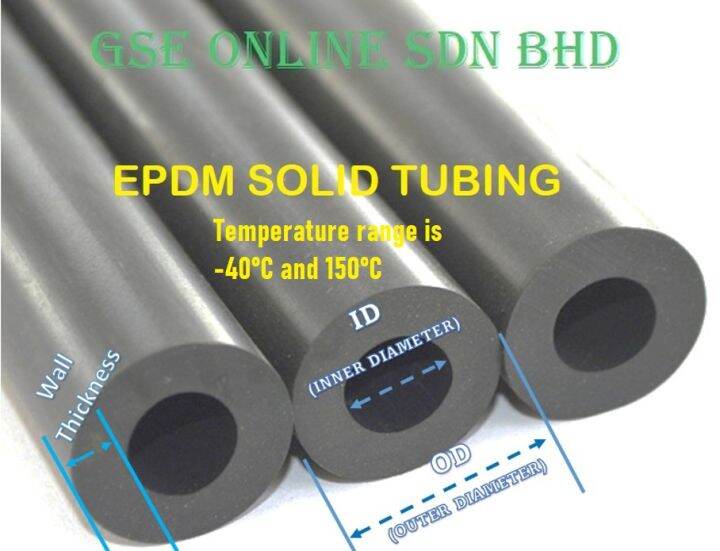 EPDM Solid Rubber Tubing/Hose, Black, Hardness 70A, Made In Malaysia ...