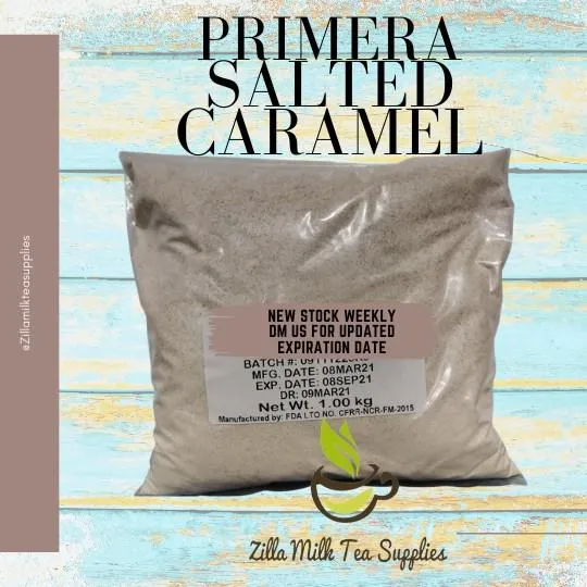 Primera Salted Caramel Premium Powder Flavor 1kg for Milktea Milk Tea ...