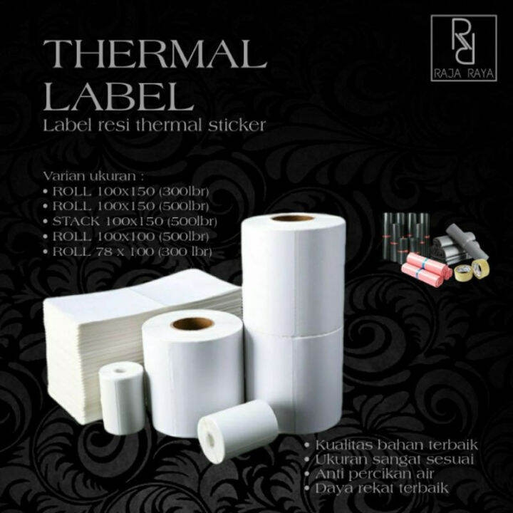 [⚜️RR⚜️] LABEL THERMAL 100x100 ISI 500 lembar per ROLL/ STICKER RESI ...