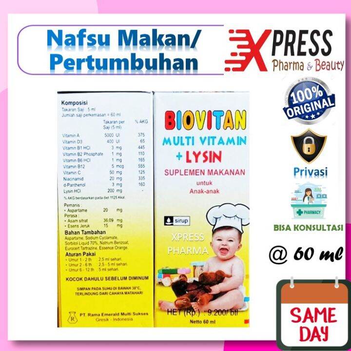 ⚡XPRESS⚡ Biovitan Sirup Vitamin Anak Pertumbuhan Nafsu Makan Kecerdasan ...