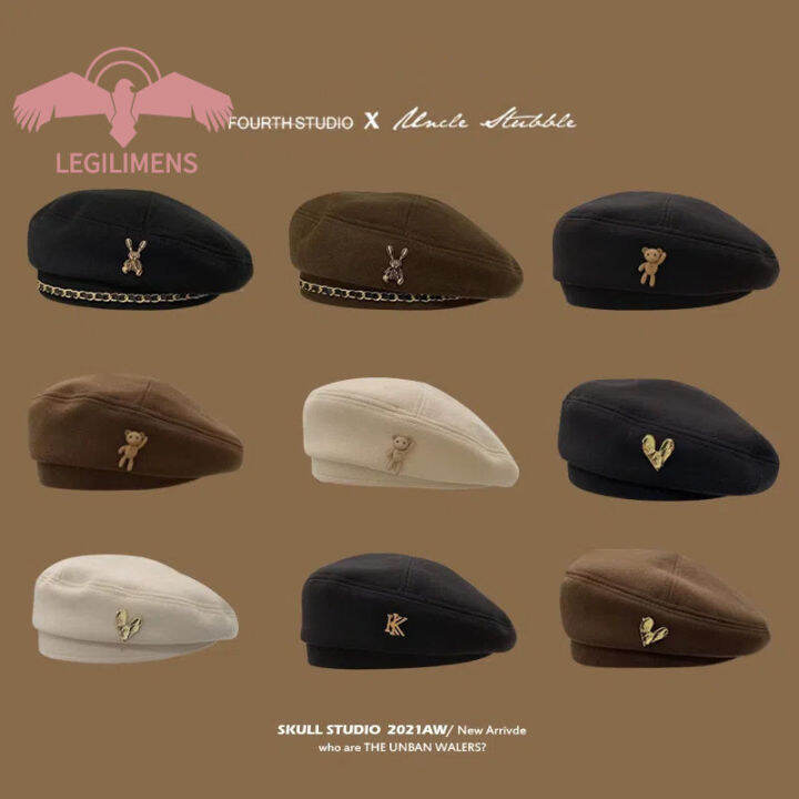 LEGILIMENS Small Ladies Beret Autumn and Winter Knitted Warm Hat INS ...