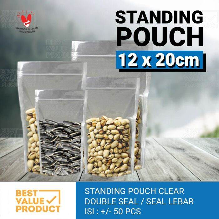 Plastik Standing Pouch / Kemasan Plastik Klip Berdiri 12 x 20 cm ...