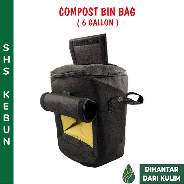 Nonwoven Compost Bin Bag Organic Waste Storage Bag 6 gallon Beg Kompos ...