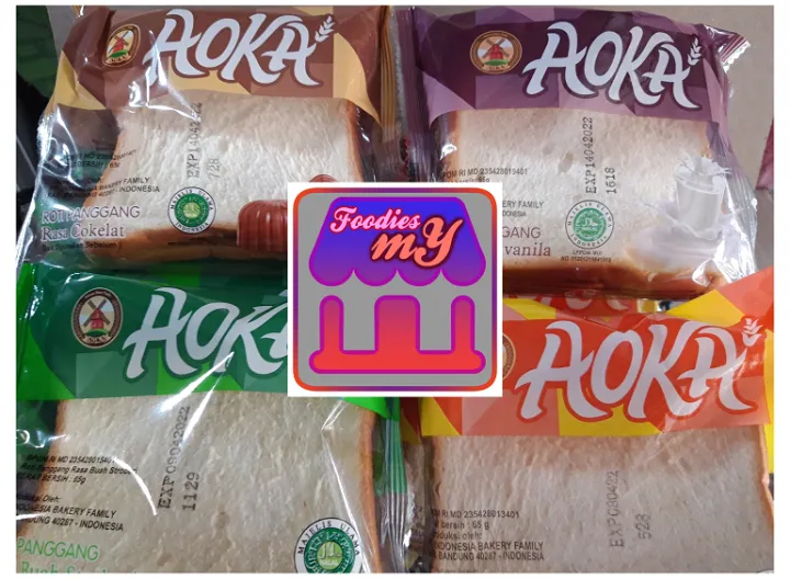 Roti Aoka 10 bungkus / roti gandum / roti selai / roti coklat / roti ...