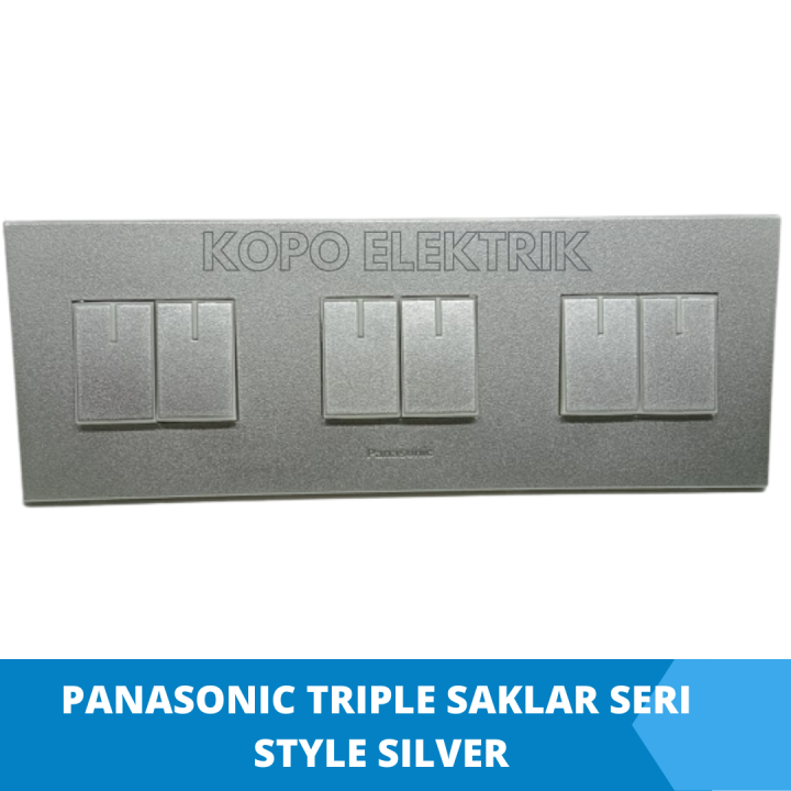 Panasonic Triple Saklar Seri Style Silver 3 Gang Tanam Minimalis ...