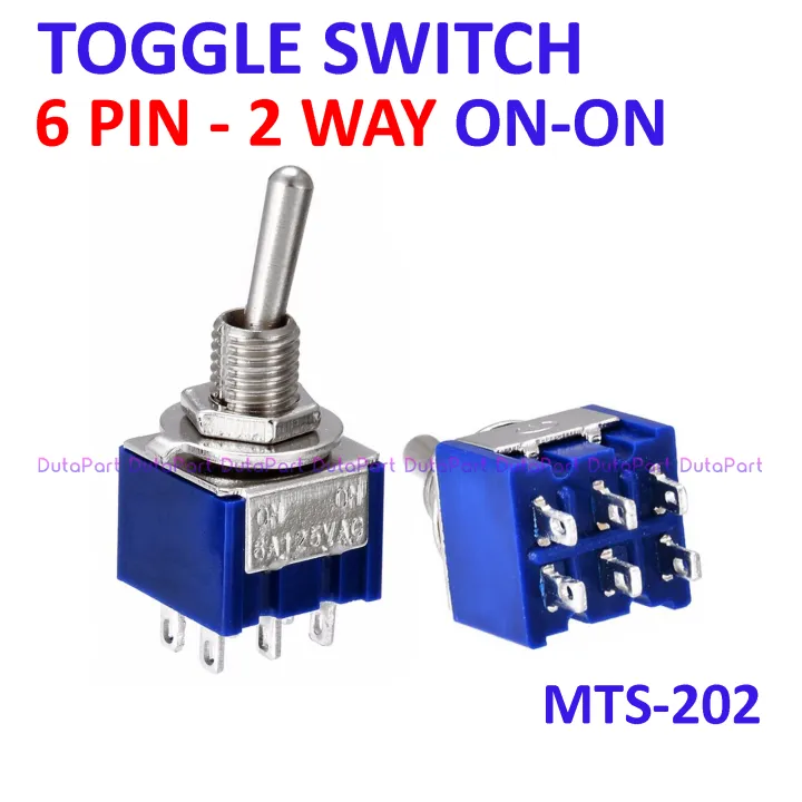 10 PCS Saklar Toggle MTS-202 6 PIN 2 Way Arah Posisi ON-ON Switch Togle ...