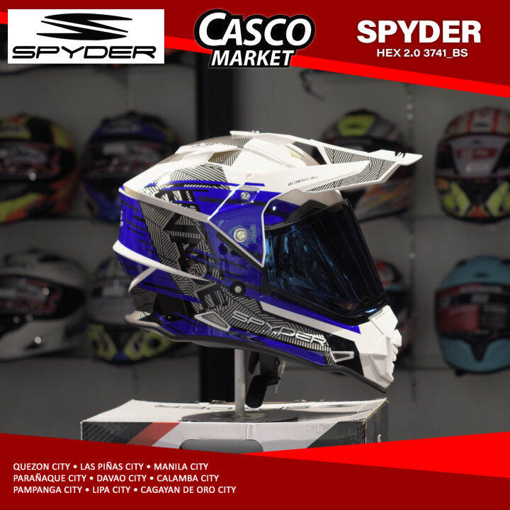 SPYDER HEX GD 4 MOTARD DUAL SPORT OFF ROAD/FULL FACE HELMET | Lazada PH