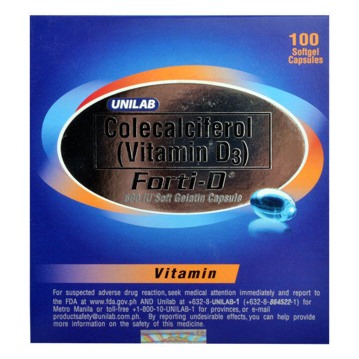 FORTI-D Colecalciferol 800IU Softgel Capsule (Sold per capsule) | Lazada PH